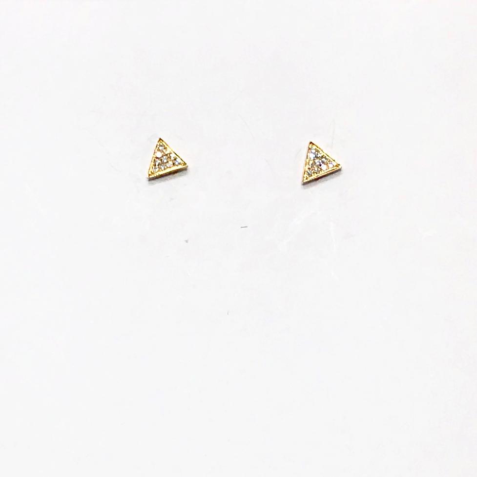 14K Gold Diamond Triangle Earrings – Laguna Supply